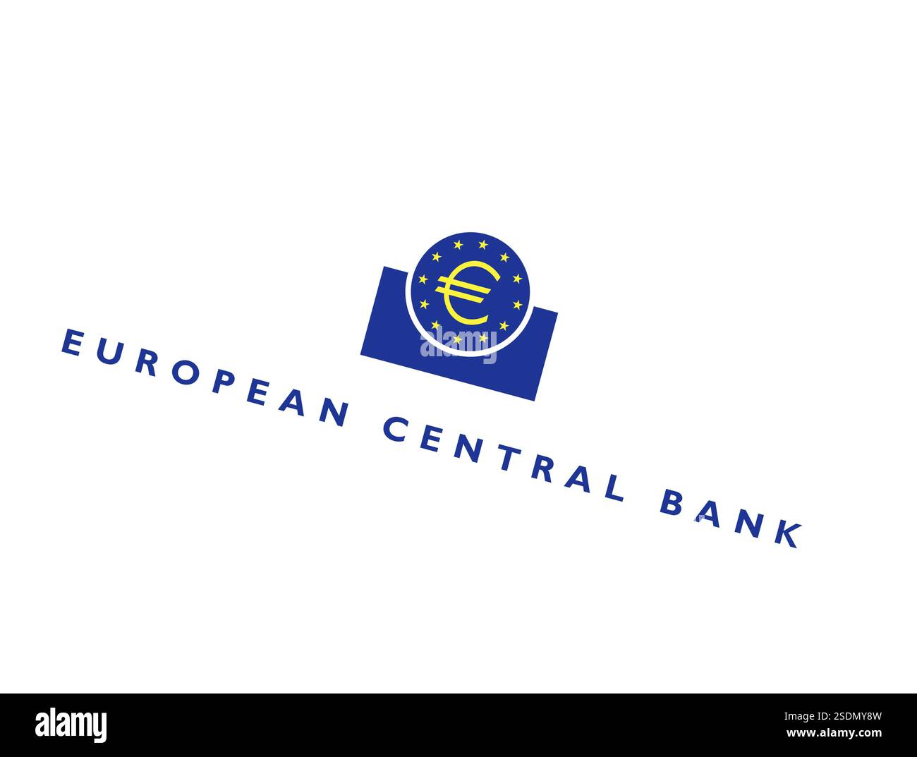 Rotated to right, European Central Bank logo, Finance, Logo Stock Photo - Alamy