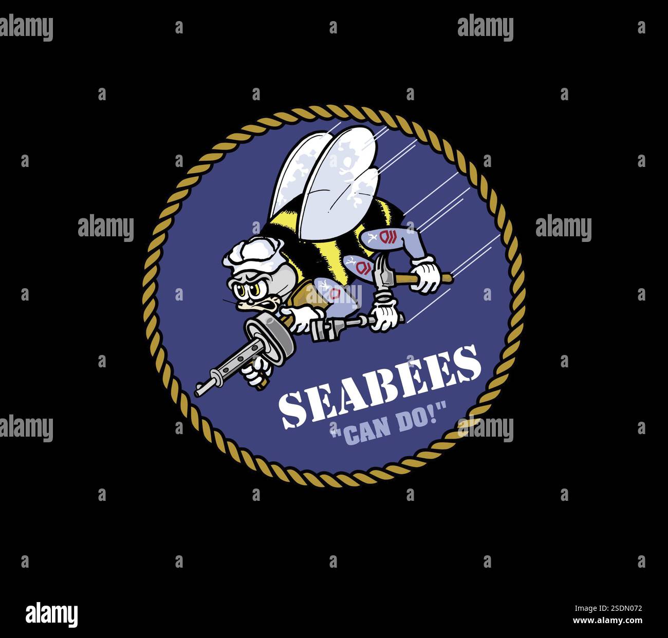 Rotated to left, Seabees Symbol, Organisation, Logo Stock Photo - Alamy