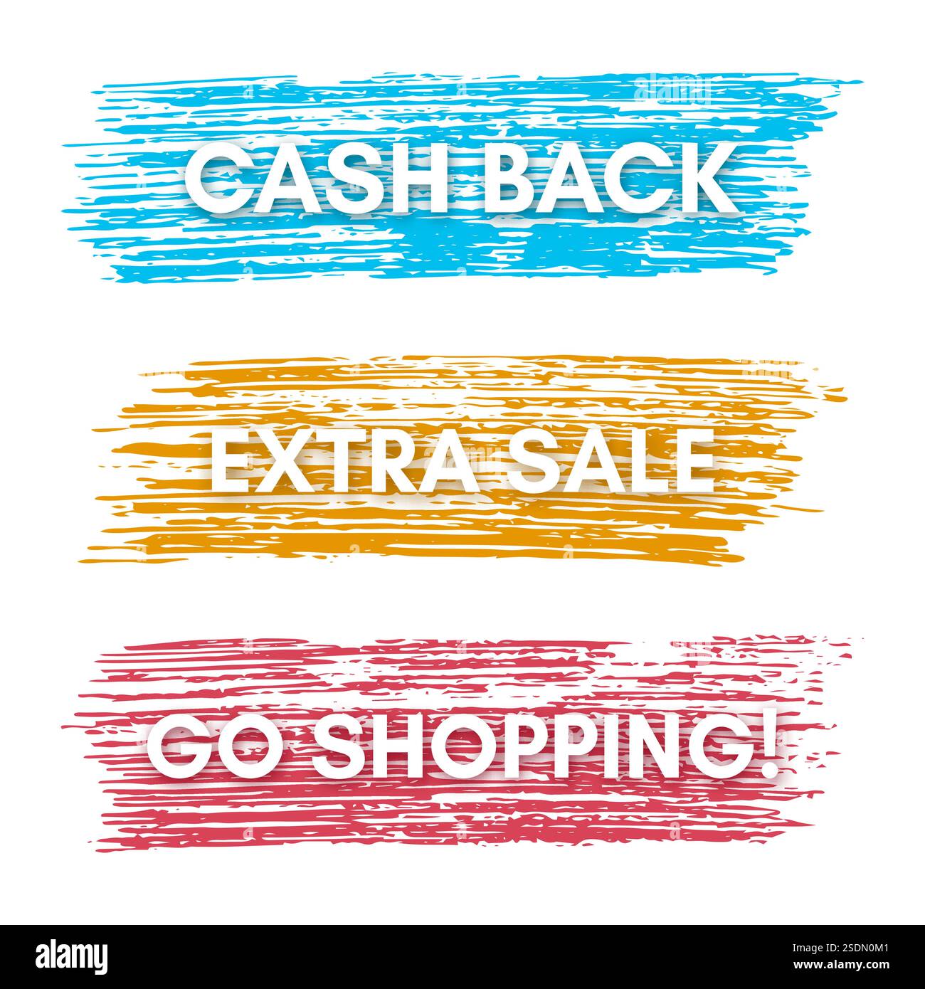 Cash Back, Extra Sale, Go Shopping. Set of three sale banners on the ...