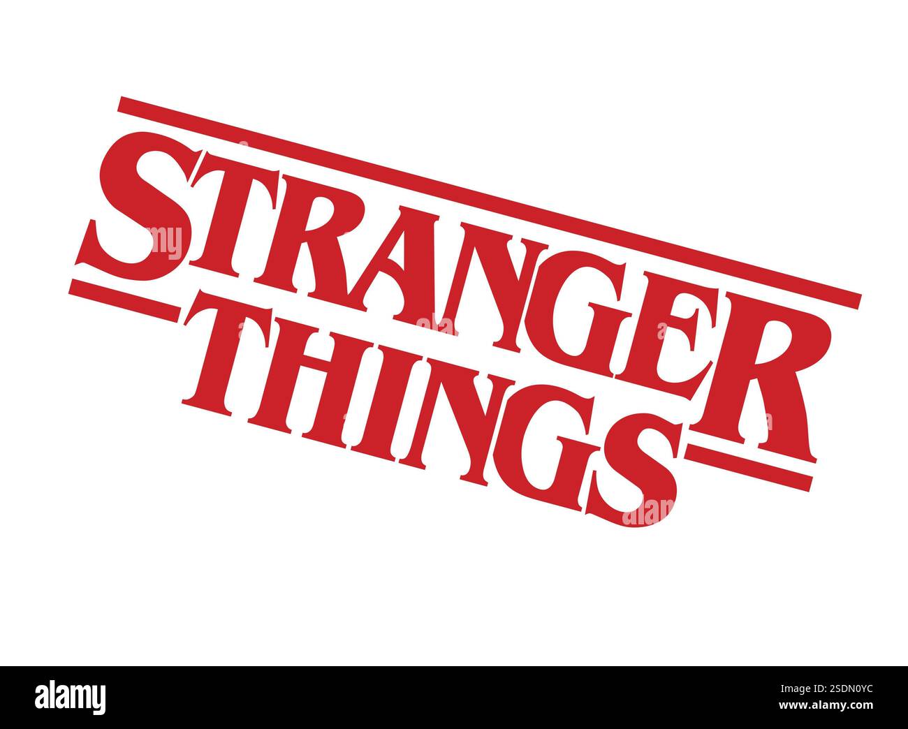 Rotated to right, Stranger Things logo, Logo Stock Photo - Alamy