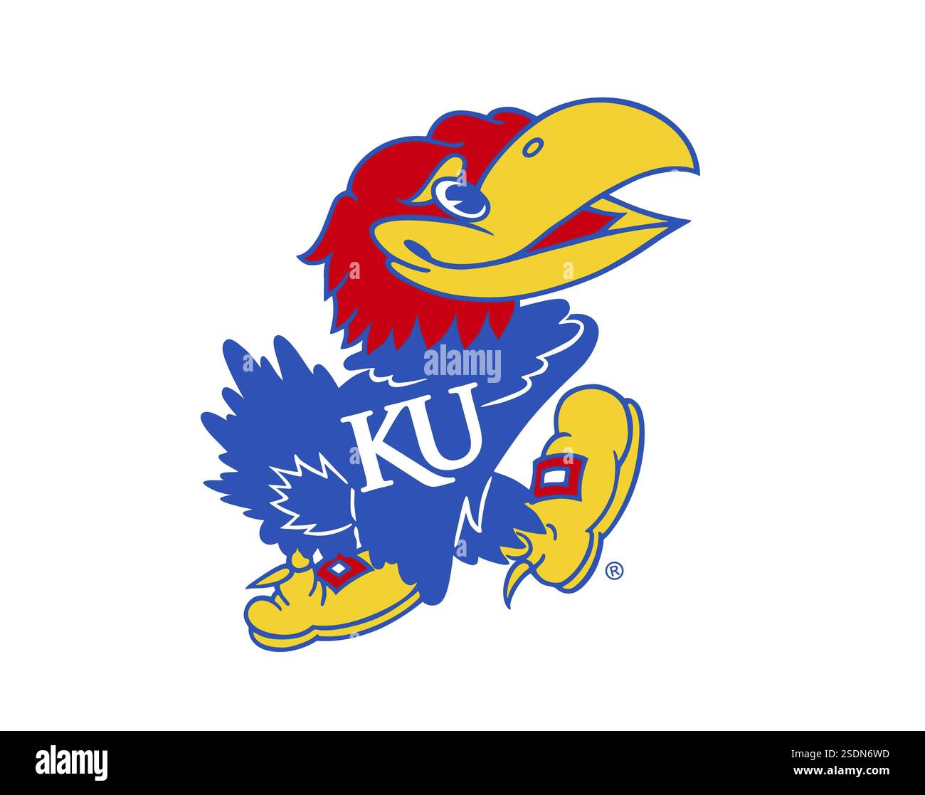 Turned to the left, logo of the University of Kansas, American ...