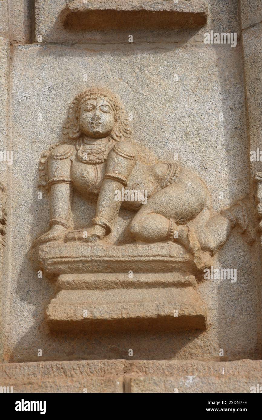 Statue carved in Ramchandra temple, Hazara rama, Hampi, Vijayanagar ...