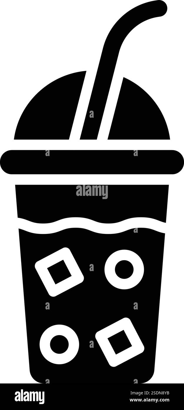 Iced coffee icon set hi-res stock photography and images - Alamy