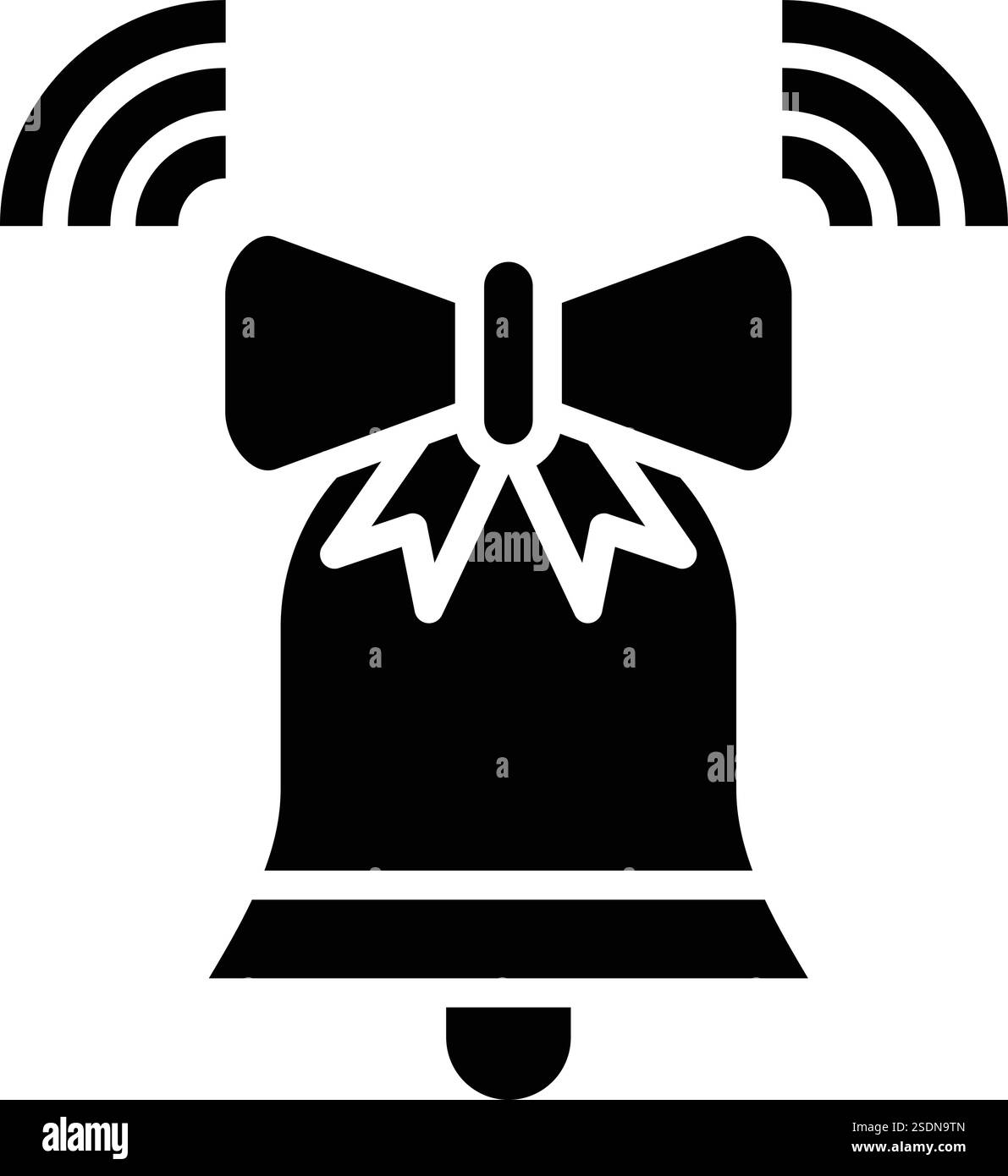 Christmas bell illustration vector Black and White Stock Photos ...