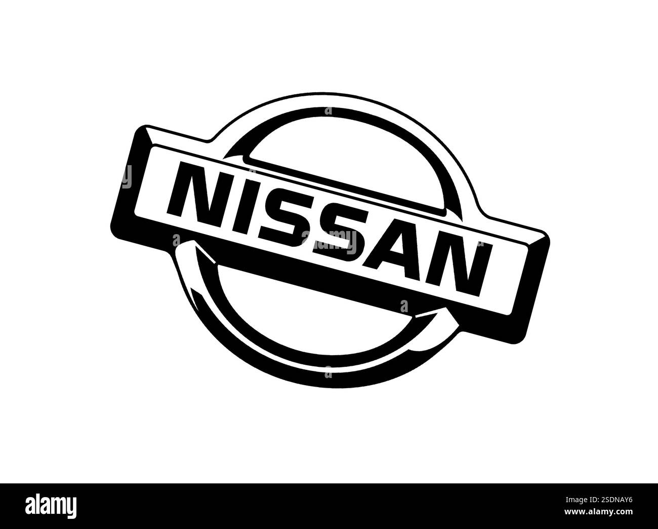 Rotated to right, Nissan Logo 1992, Car, Historic Logo from 1992 Stock ...