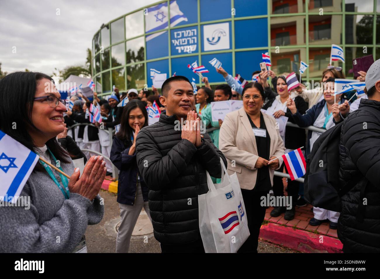 Thai citizens, who were released from Hamas captivity in Gaza as part ...
