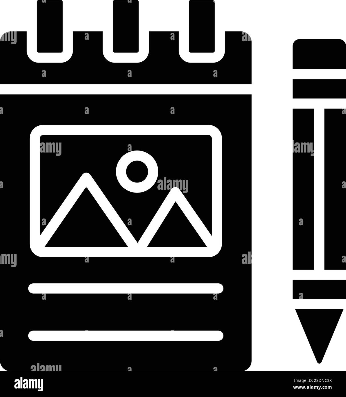 Icon notebook sketchbook Black and White Stock Photos & Images - Alamy