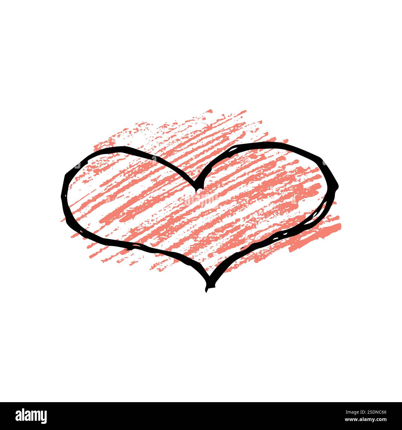 Sketch Scribble Hearts on red background. Hand drawn Pencil Scribble ...