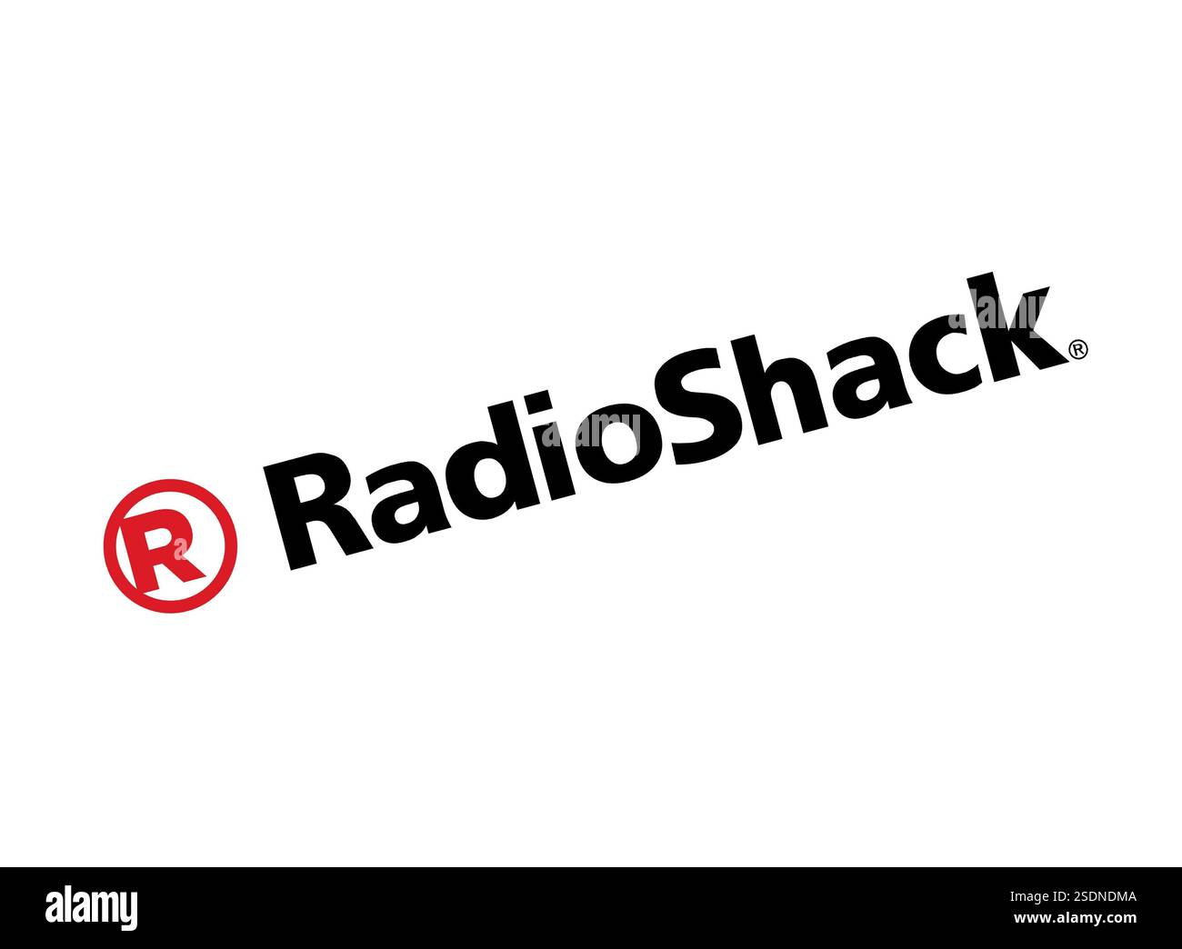 Turned to the left, Radio Shack logo, logo Stock Photo - Alamy