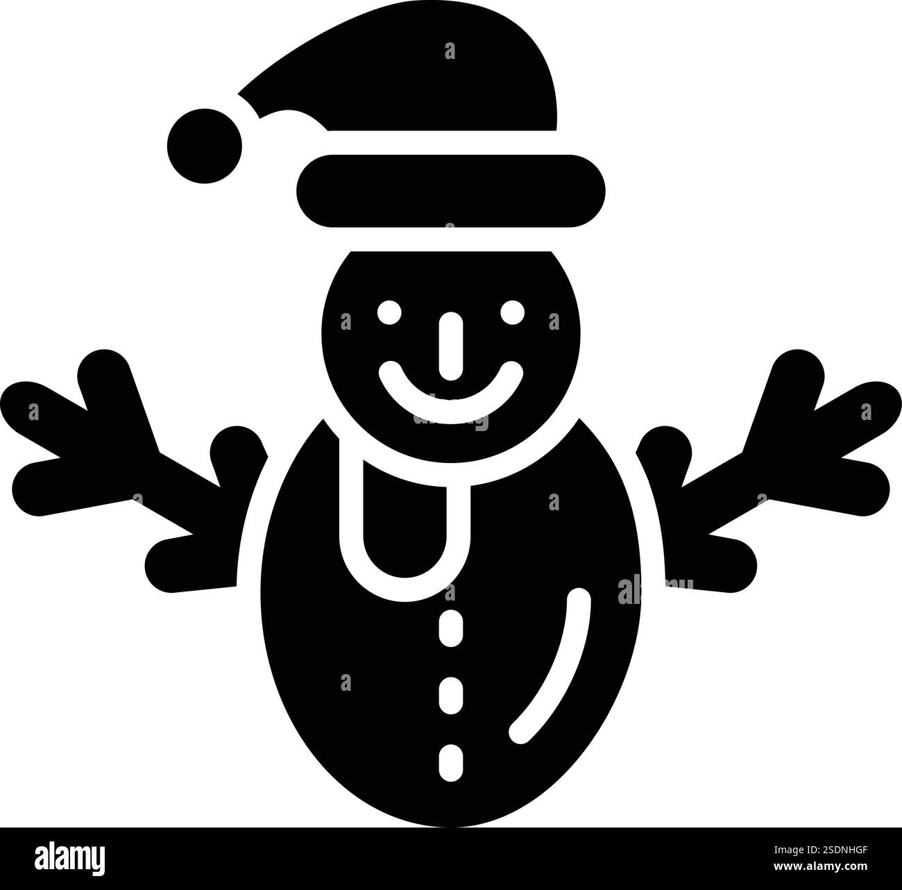 Snowman icon flat vector Black and White Stock Photos & Images - Alamy