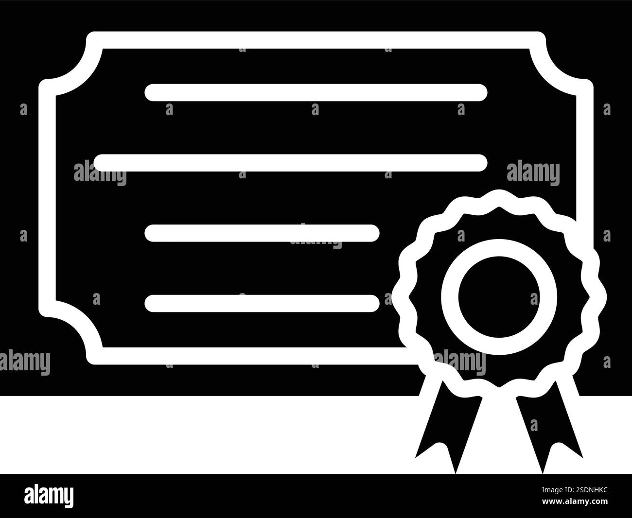 Certificate icons set outline Black and White Stock Photos & Images - Alamy