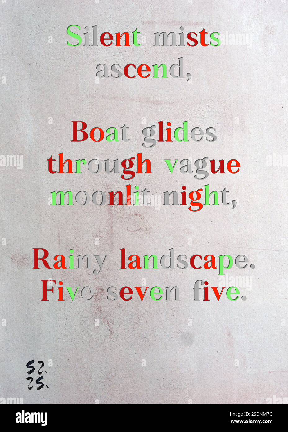 Silent mists ascend, Boat glides through vague moonlit night, Rainy ...