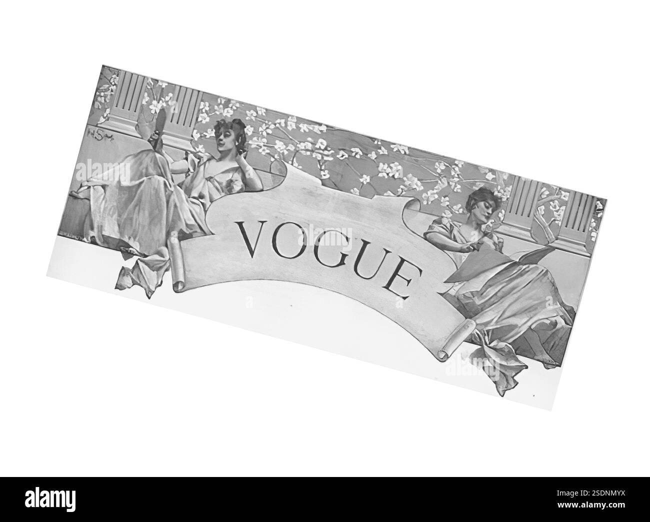 Turned to the right, Vogue logo 1892, Historical logo from 1892 Stock Photo - Alamy