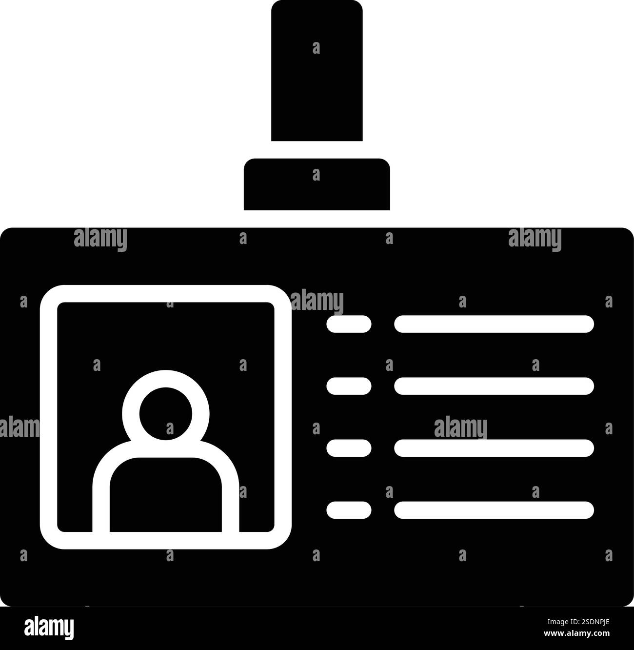Identification card vector icon Black and White Stock Photos & Images ...