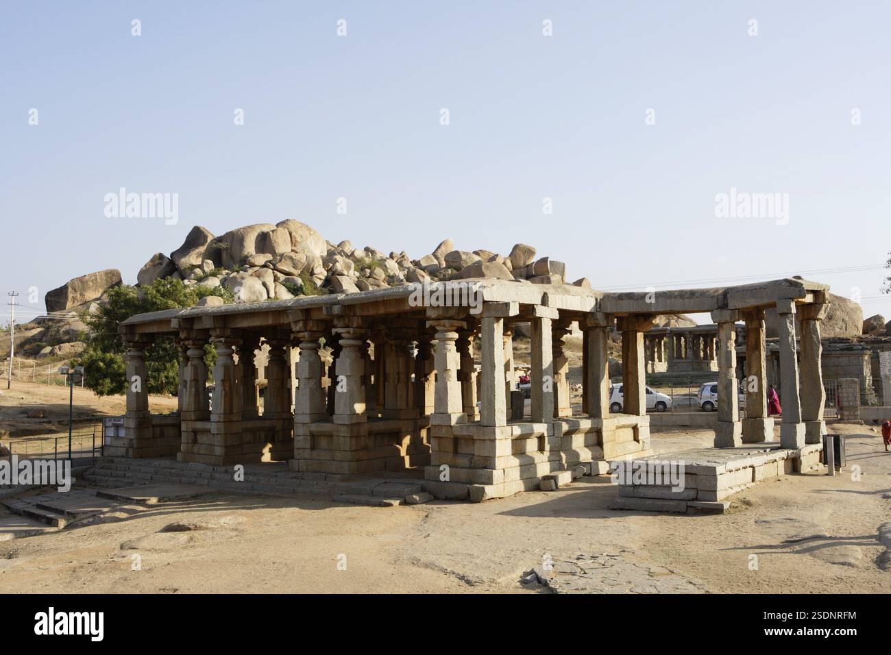 Mandapa in front of Kadalekalu Ganesha Temple, Hemkuta hill, Hampi ...