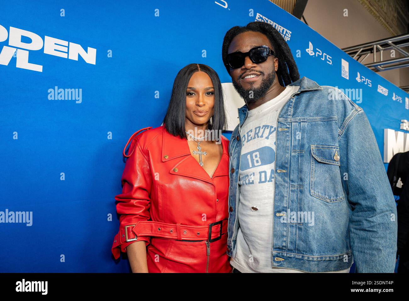 Ciara, left and Shaboozey attend the EA Sports Madden Bowl party on ...