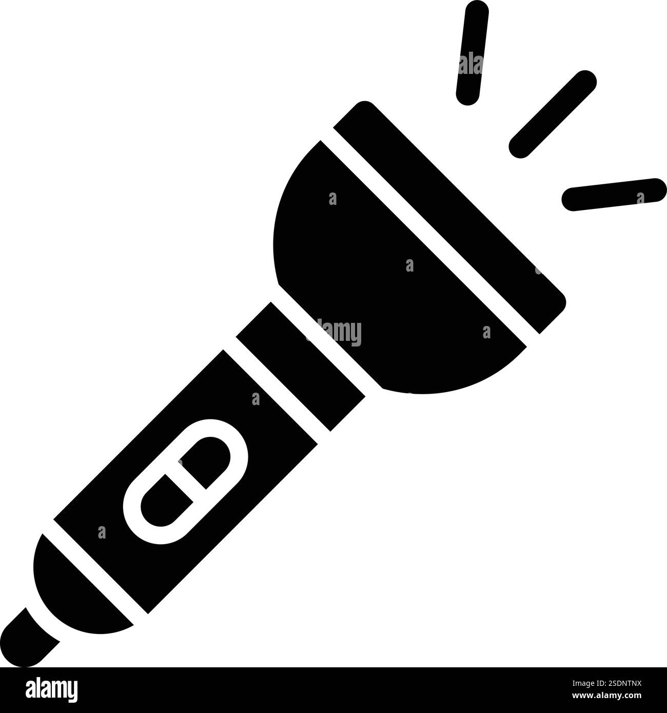 Flashlight icon flat set Black and White Stock Photos & Images - Alamy