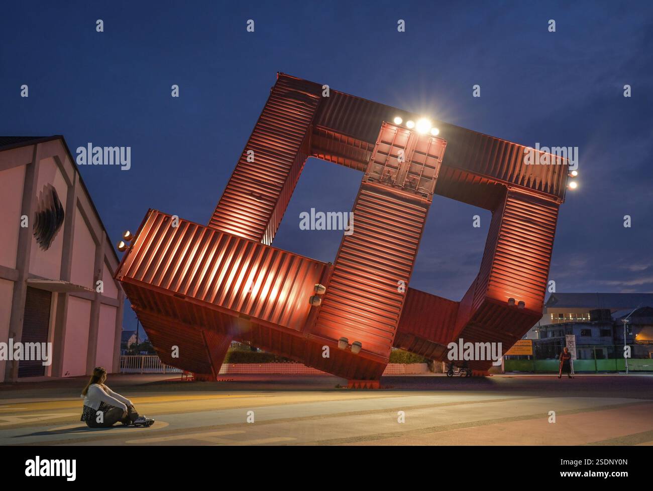 Art object made from former shipping containers, Pier 2 art centre ...