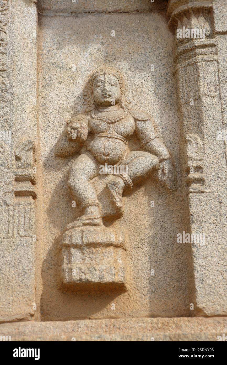 Statue carved in Ramchandra temple, Hazara rama, Hampi, Vijayanagar ...