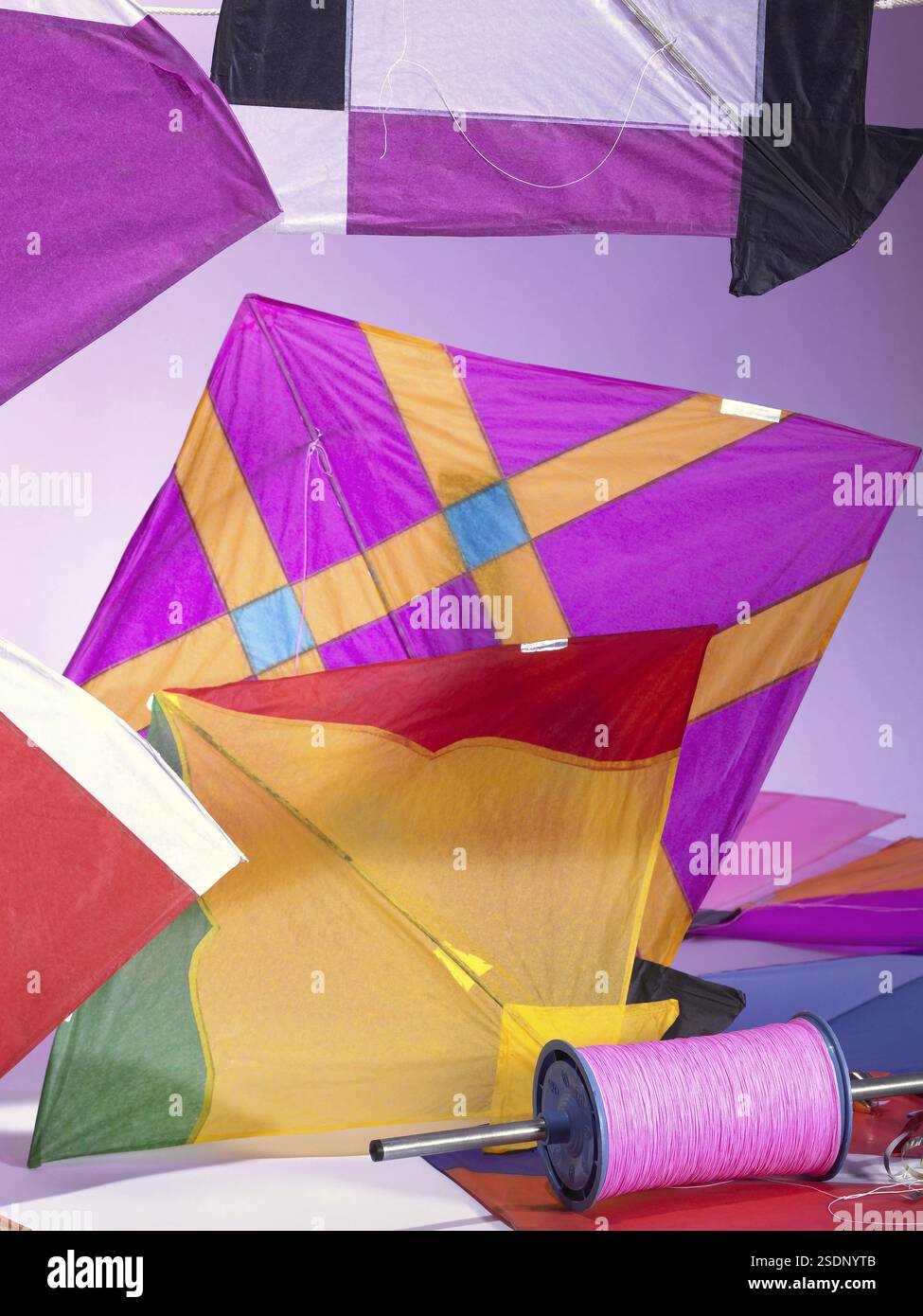 Colourful kites with thread manja firki on celebration of Makara ...