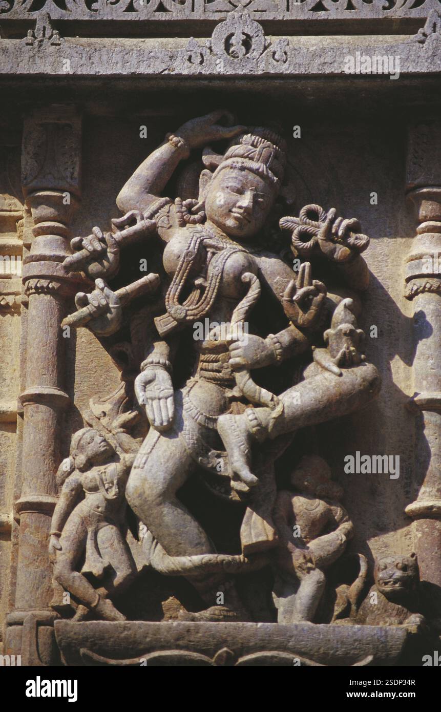 Sculpture in stone of dancing Goddess Devi at Palitana Jain temples ...