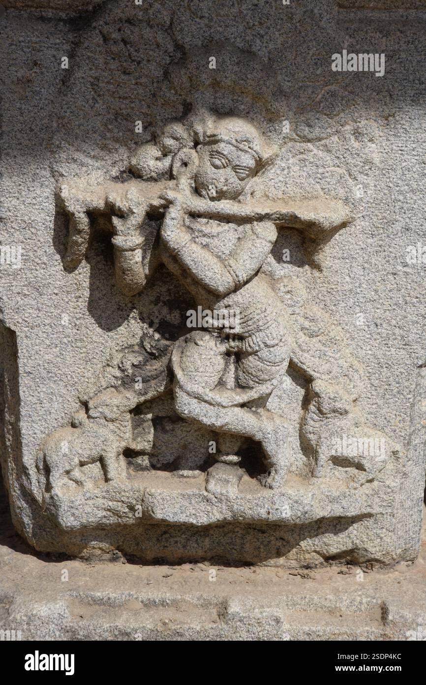God Krishna statue carved in Vitthala temple complex, Hampi ...