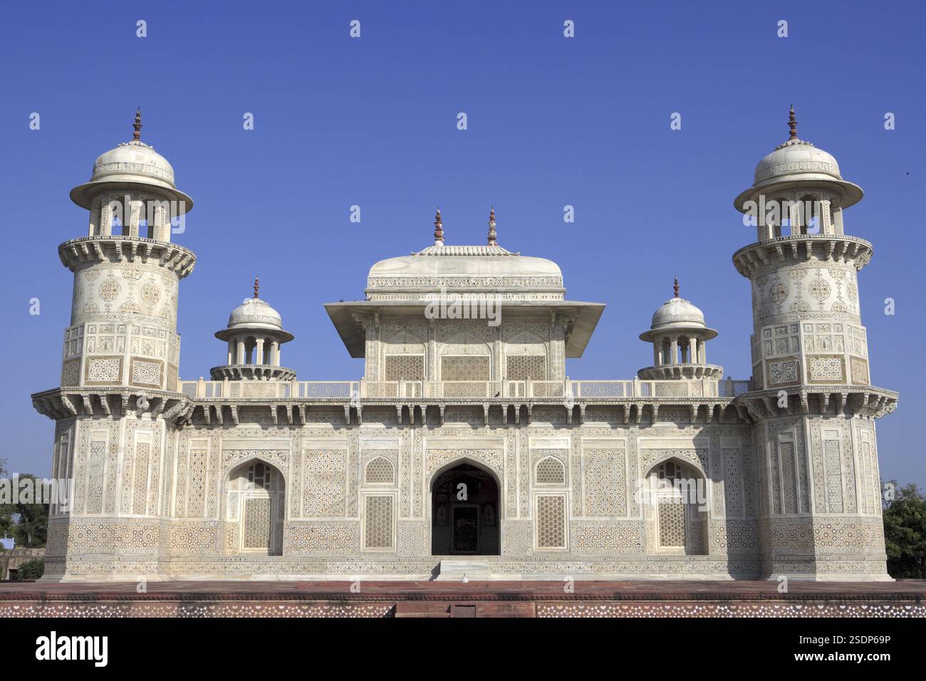 Itimad-ud-Daula tomb mausoleum of white marble built by Mughal emperor, Agra, Uttar Pradesh ...