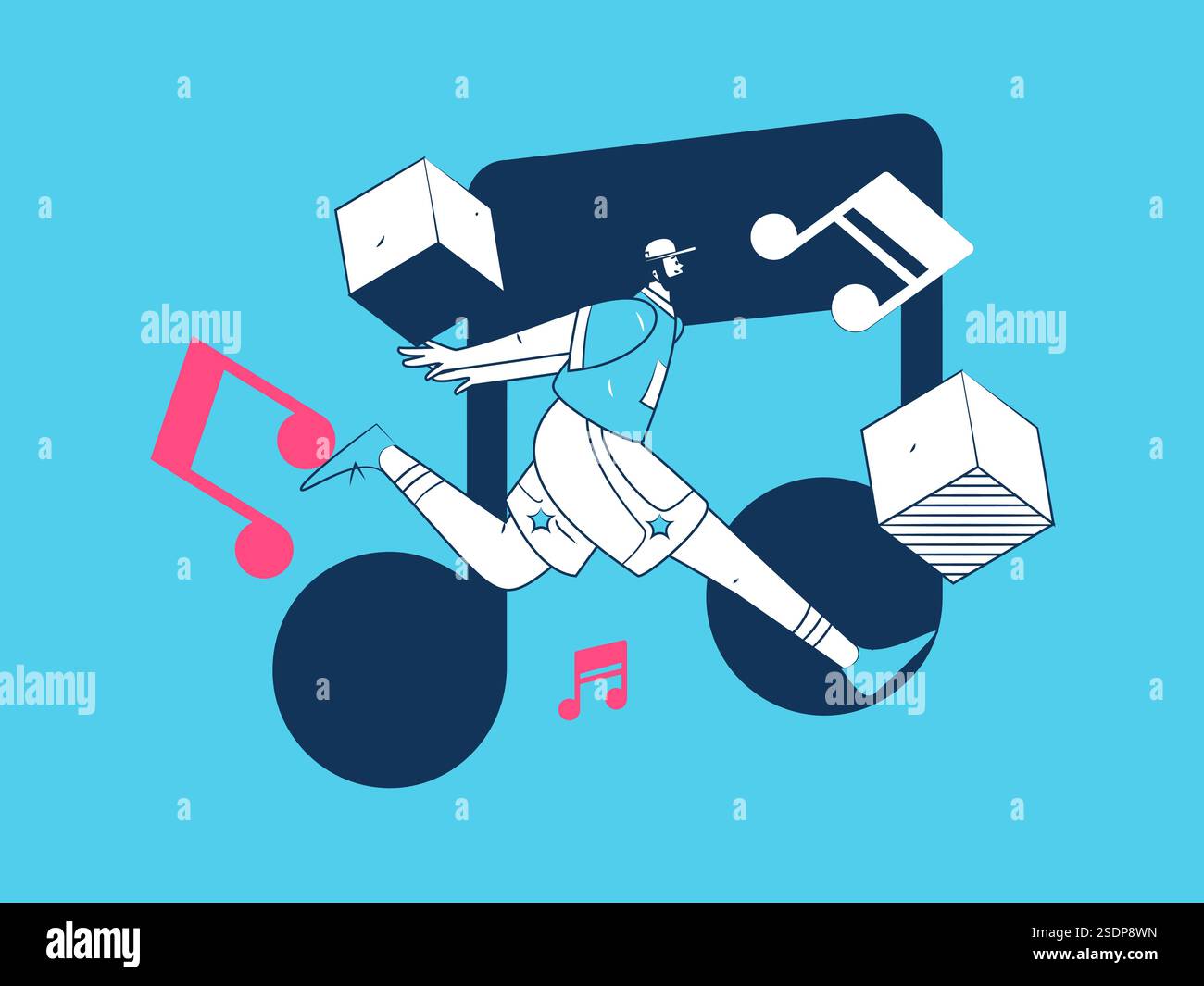 Music characters scene flat vector concept operation illustration Stock ...