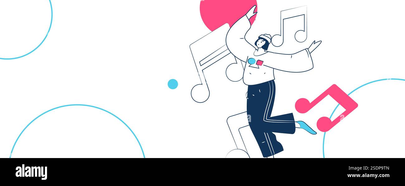 Music characters scene flat vector concept operation illustration Stock ...