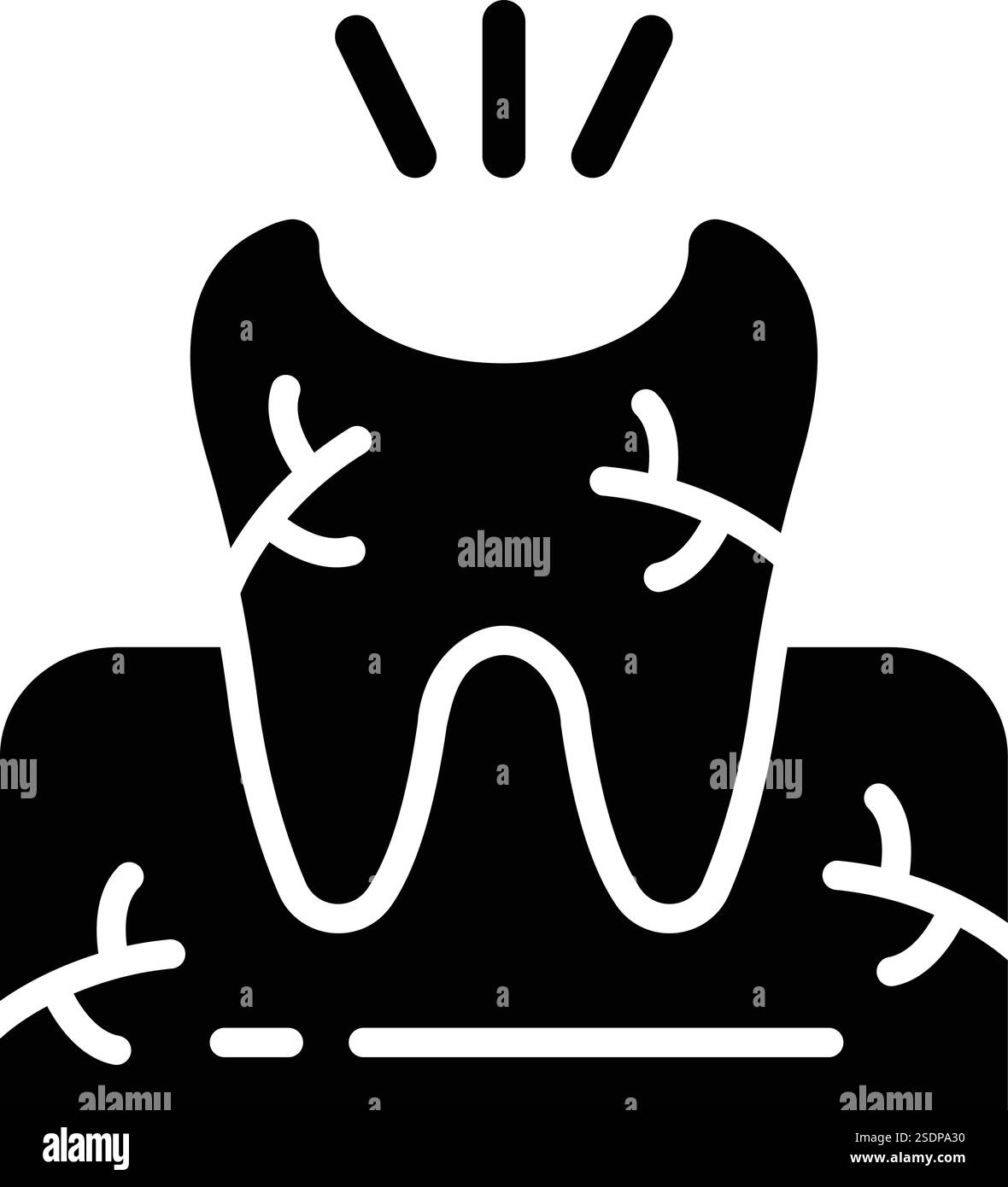 Broken Tooth Vector Icon Design Illustration Stock Vector Image & Art ...