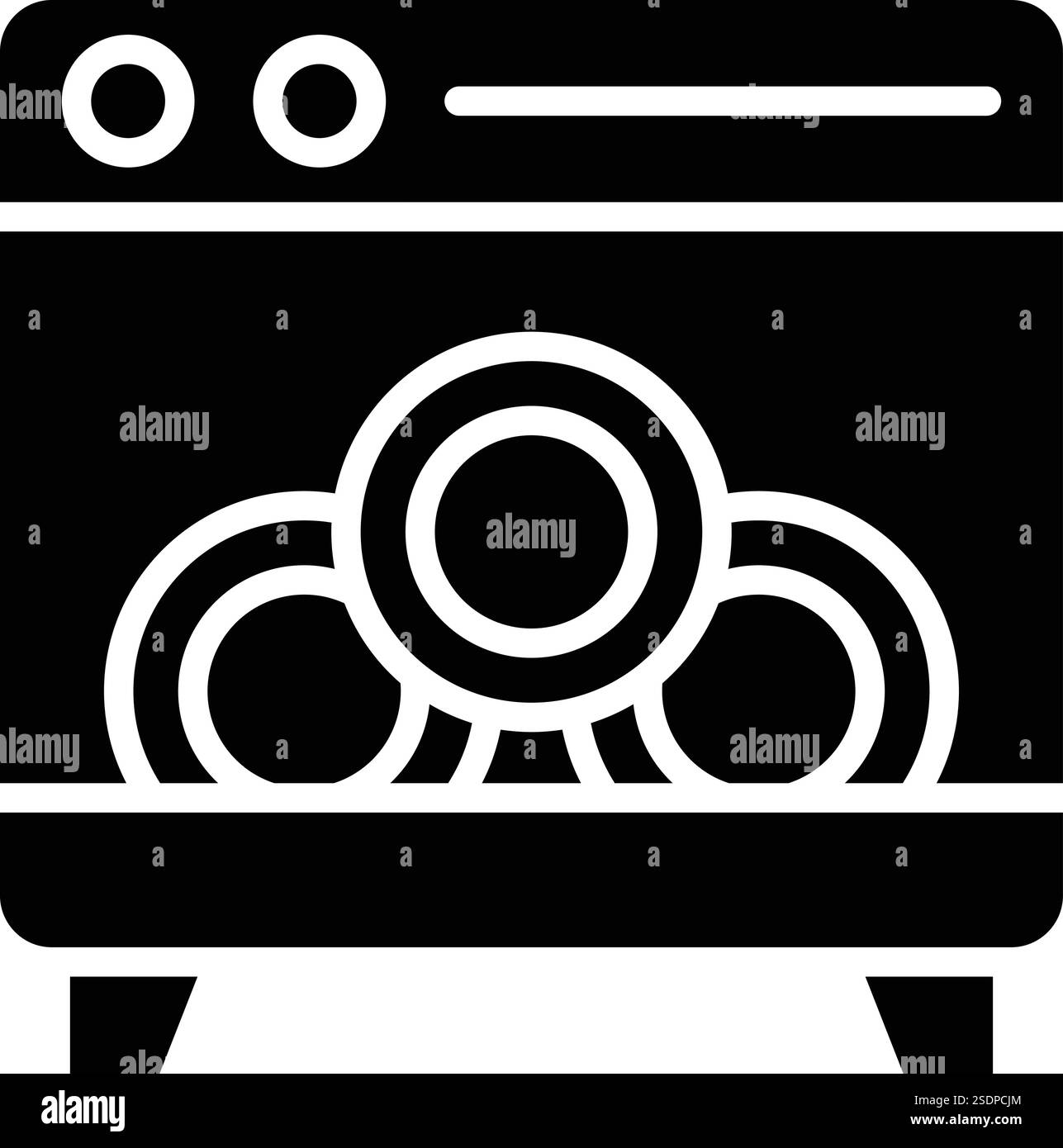 Dishwasher icon in outline Black and White Stock Photos & Images - Alamy