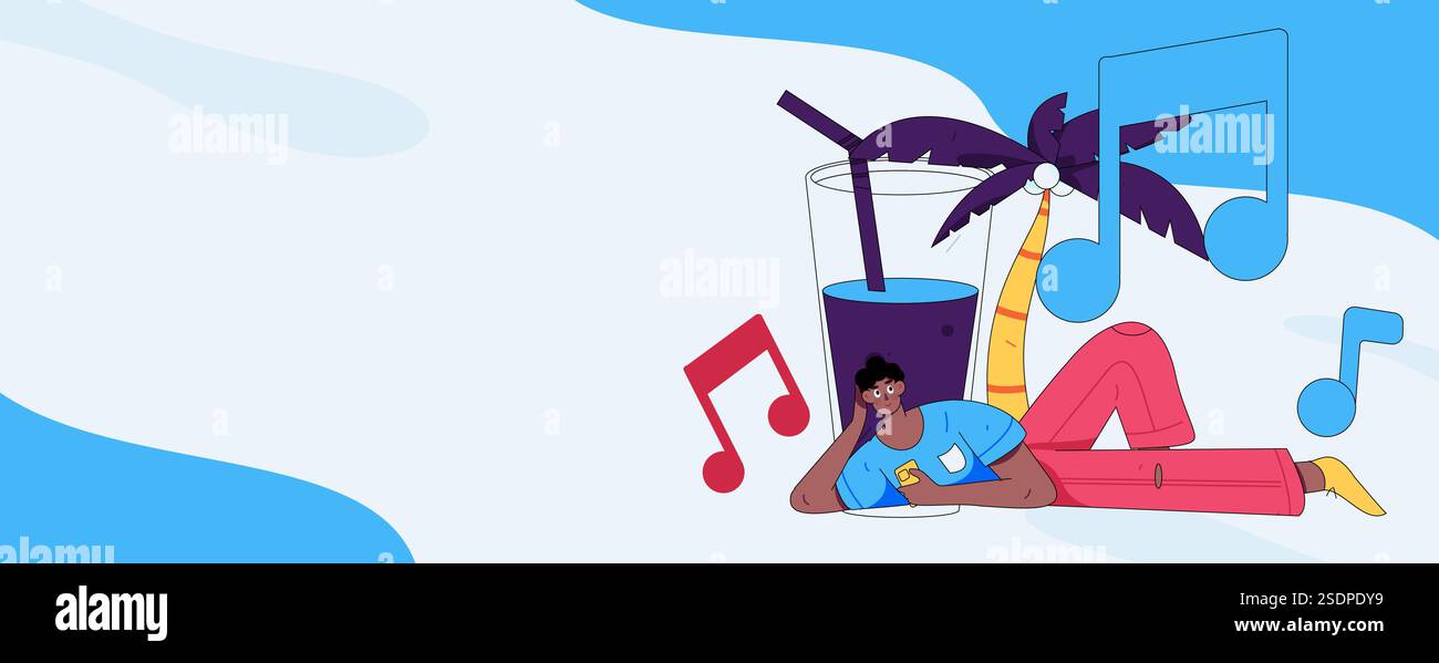 Music characters scene flat vector concept operation illustration Stock ...