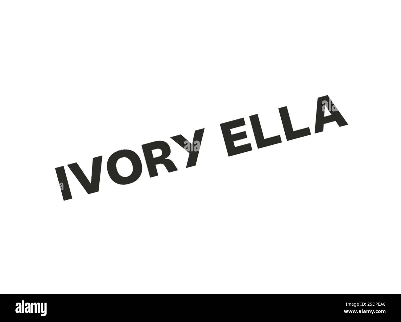 Turned to the left, ivory-coloured Ella logo, E commerce, logo Stock ...