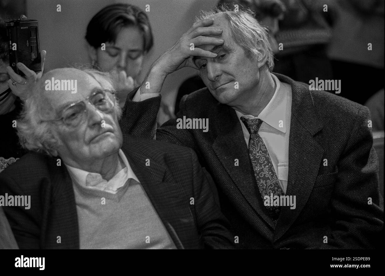 Germany, Berlin, 02.12.1991, Heinrich Fink, left: Stefan Heym, panel ...