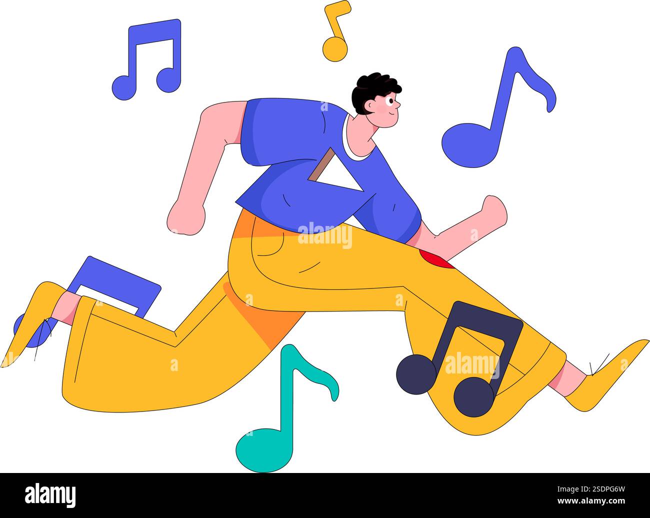Music characters scene flat vector concept operation illustration Stock ...