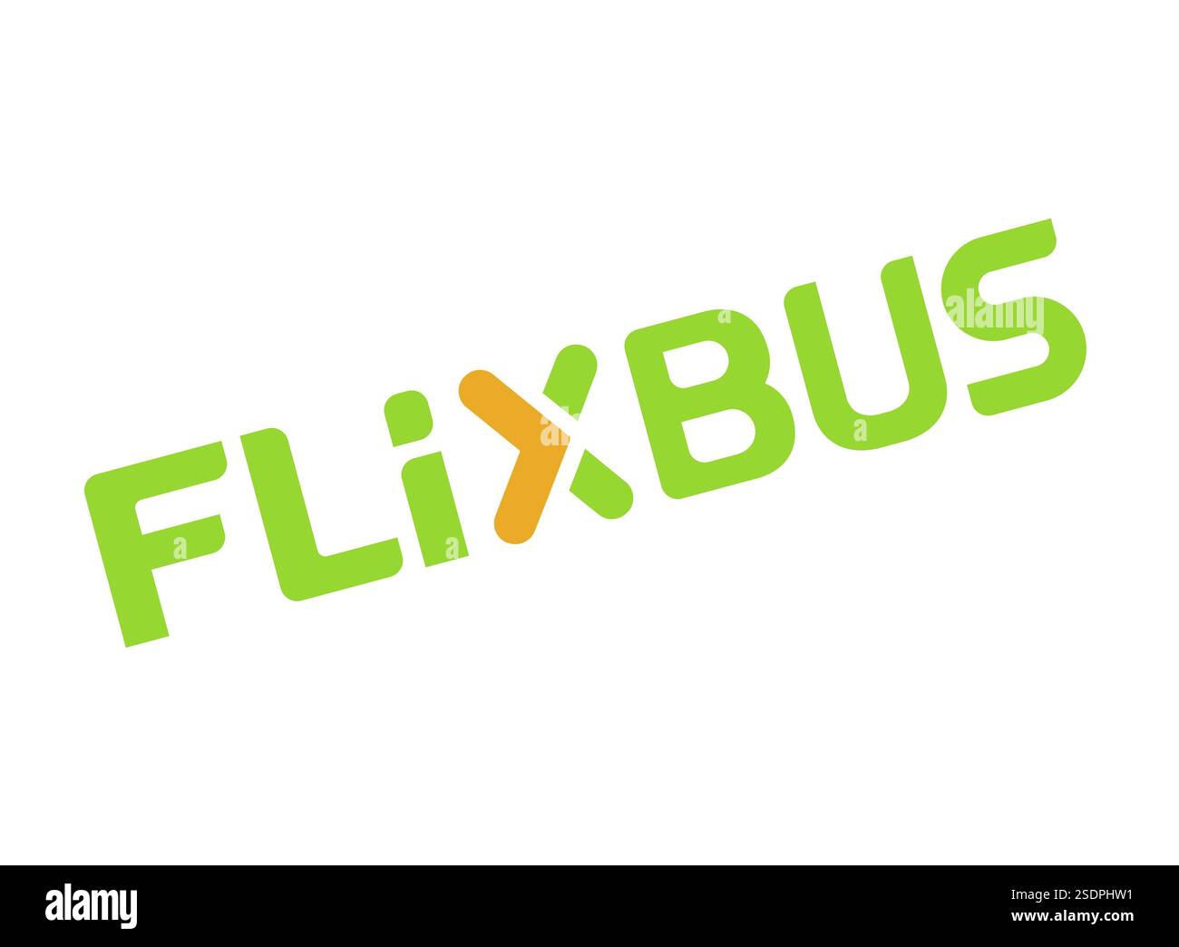 Turned to the left, Flixbus logo, Other companies, Logo Stock Photo - Alamy