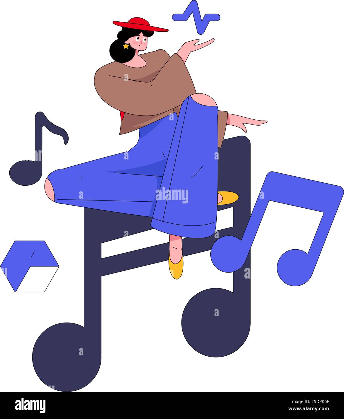 Music characters scene flat vector concept operation illustration Stock ...
