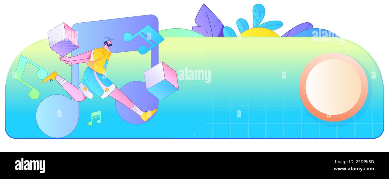 Music characters scene flat vector concept operation illustration Stock ...