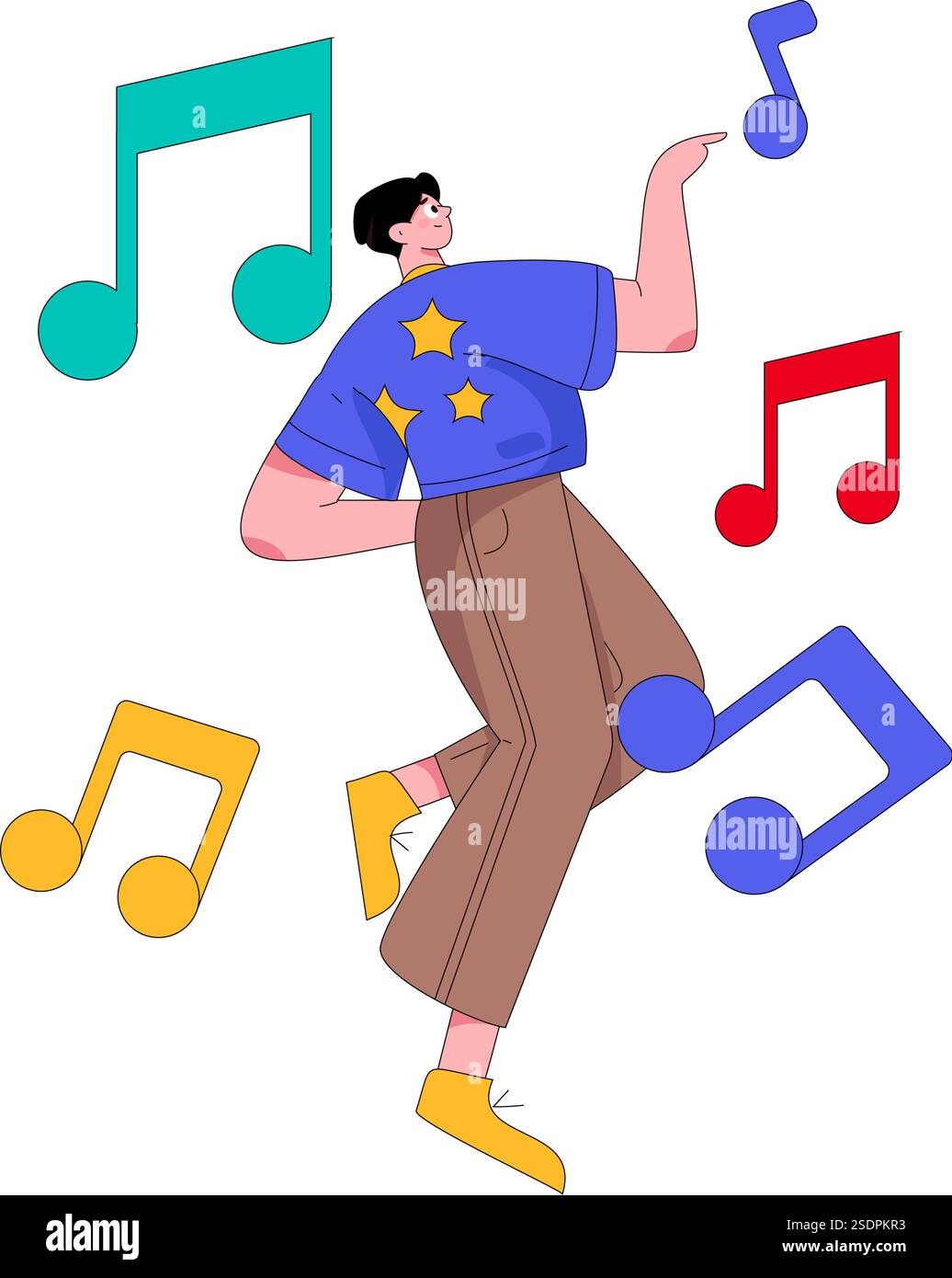 Music characters scene flat vector concept operation illustration Stock ...