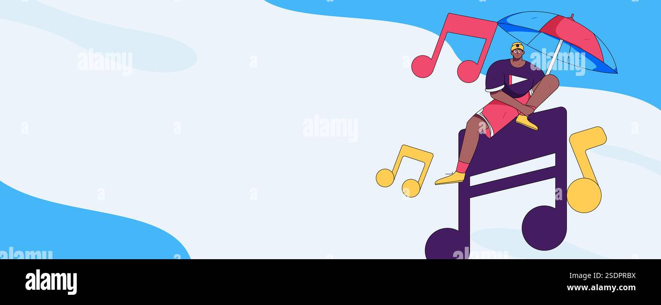 Music characters scene flat vector concept operation illustration Stock ...