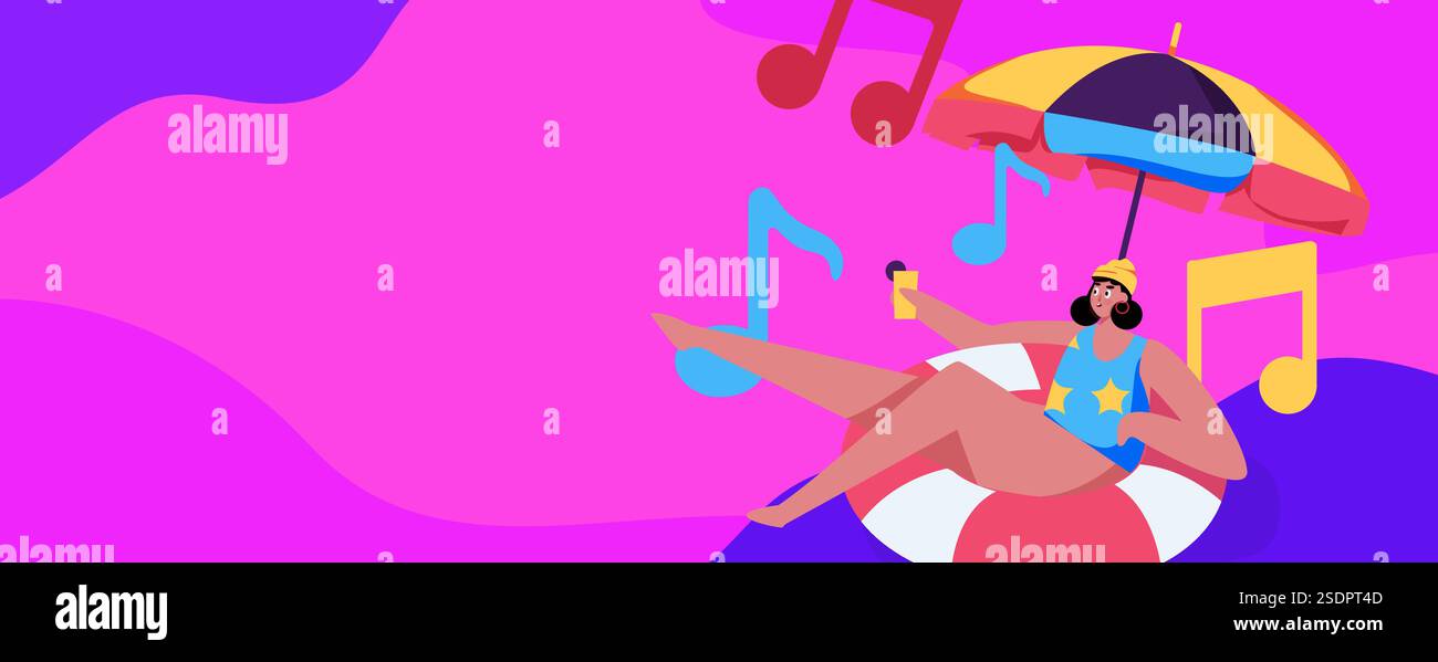 Music characters scene flat vector concept operation illustration Stock ...