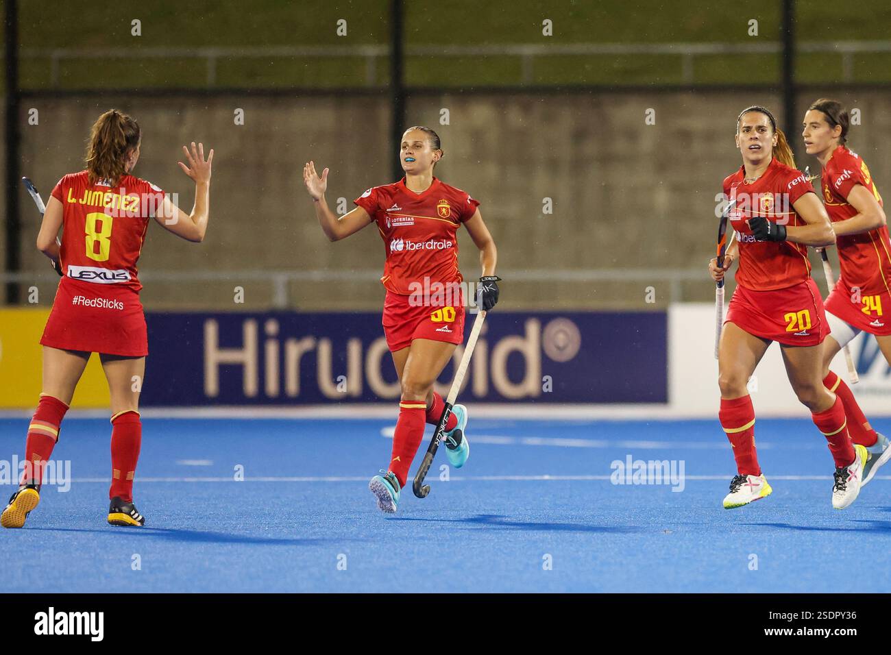 Sofia Rogoski of Spain celebrates with team mates after scoring a goal ...
