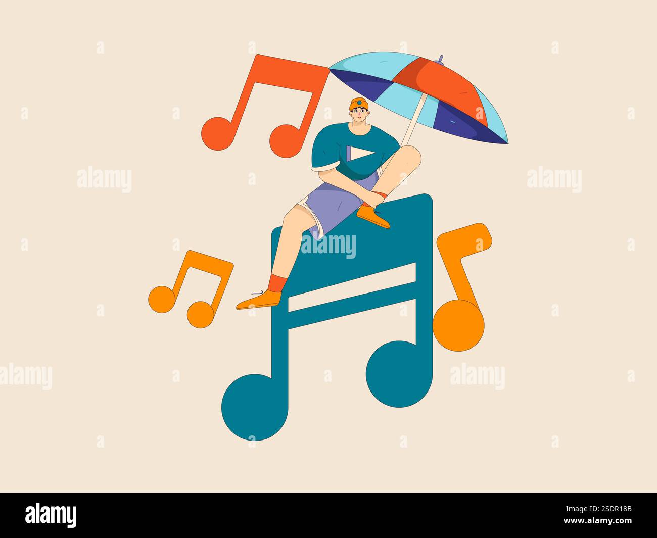 Music characters scene flat vector concept operation illustration Stock ...