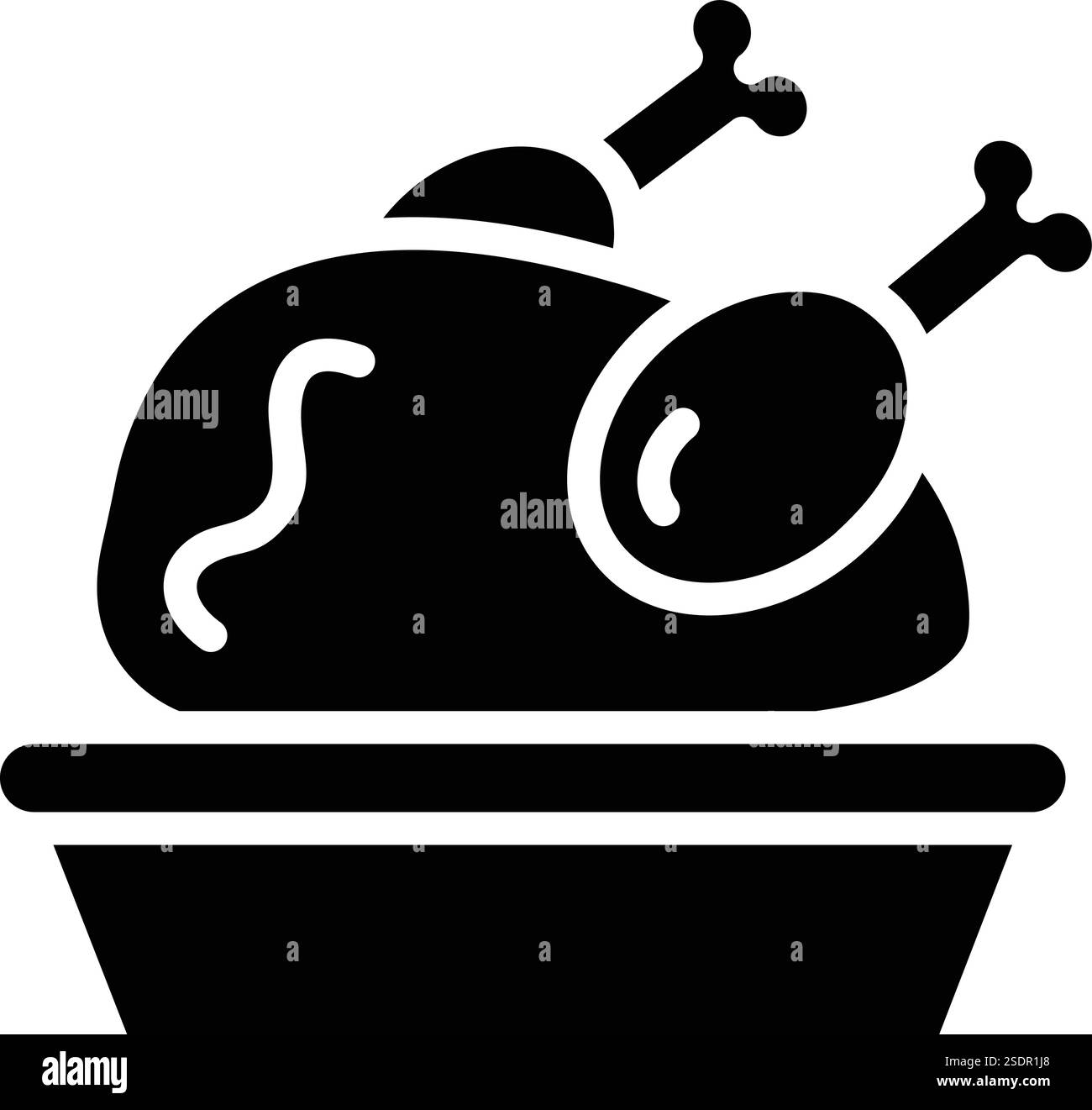 Roast Chicken Vector Icon Design Illustration Stock Vector Image & Art ...