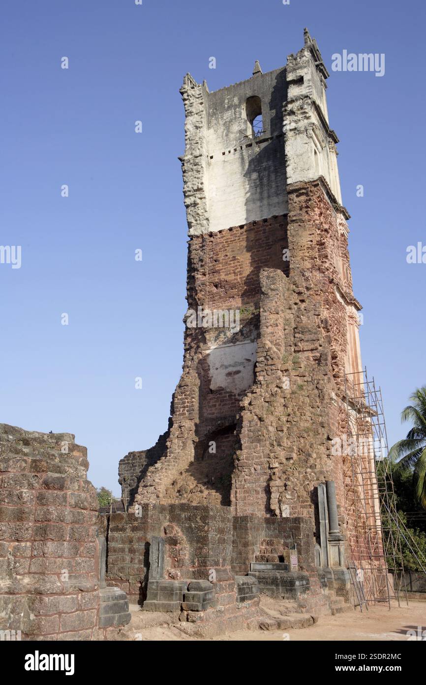 Tower of Church of St. Augustine, UNESCO World Heritage, Old Goa, Velha ...