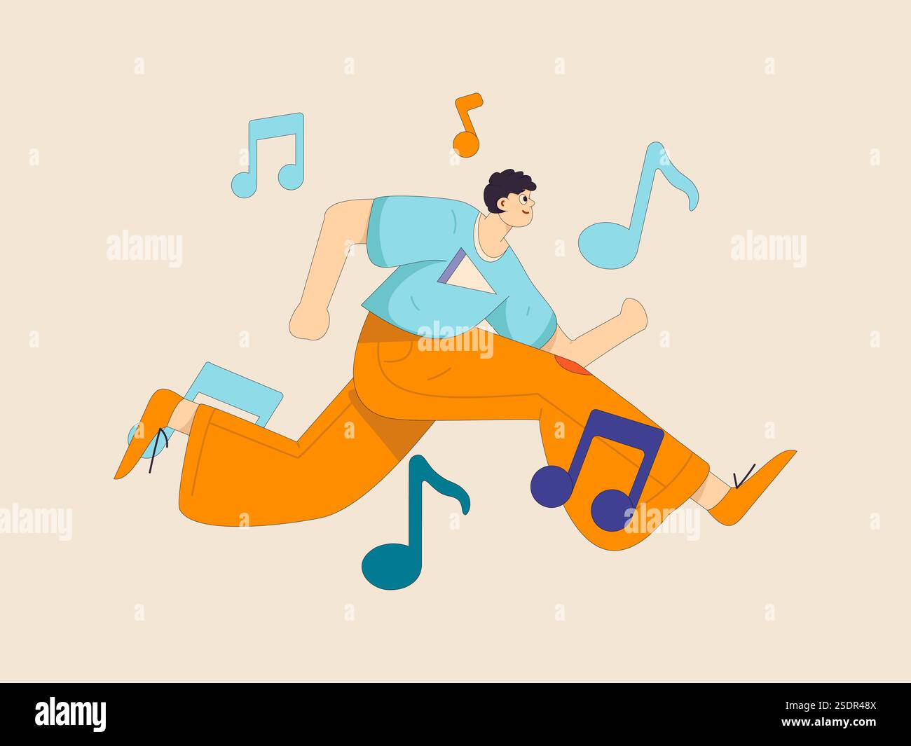 Music characters scene flat vector concept operation illustration Stock ...