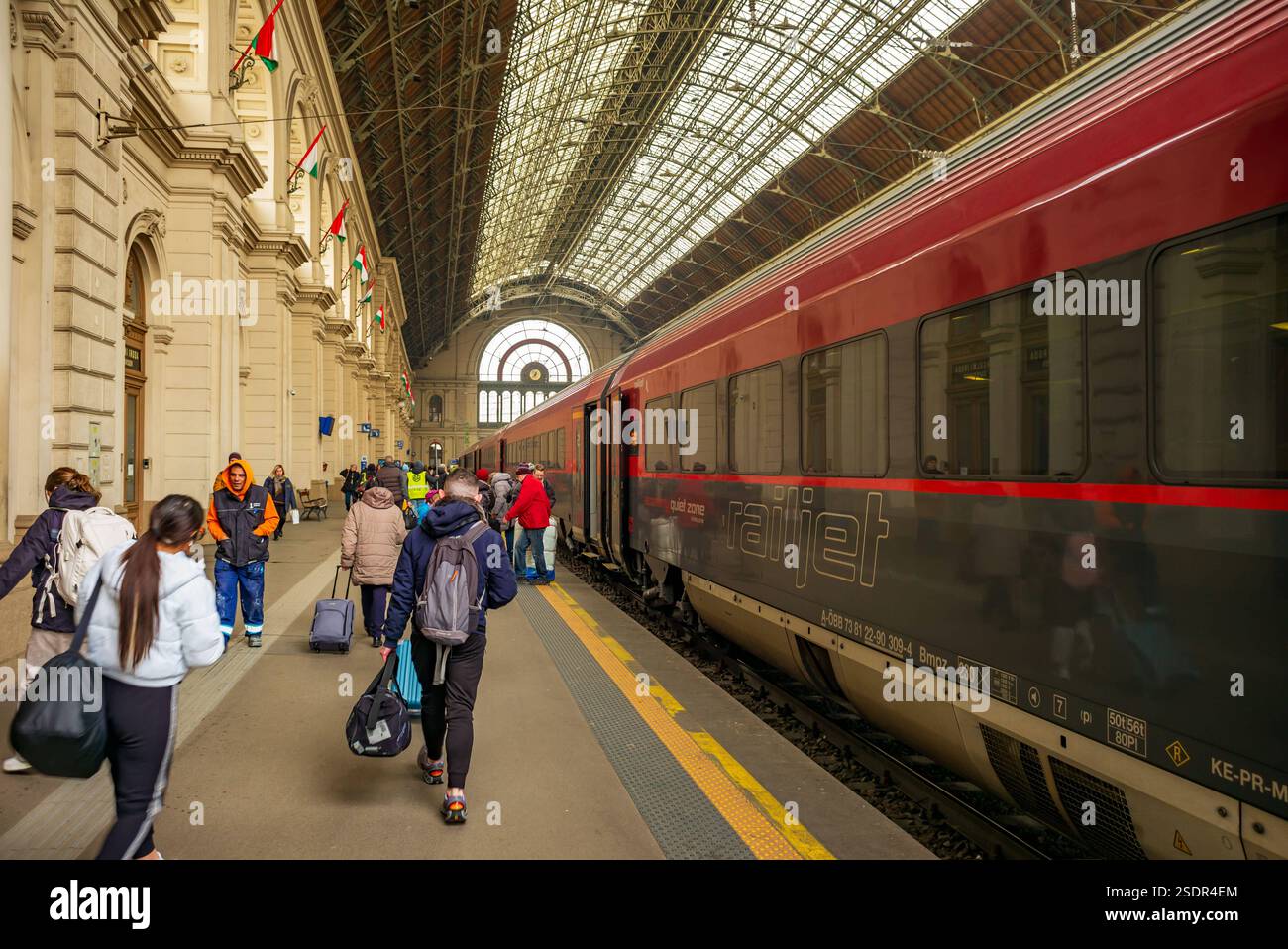 Budapest, Hungary, 04 feb 2025, oebb high speed train railjet in the ...
