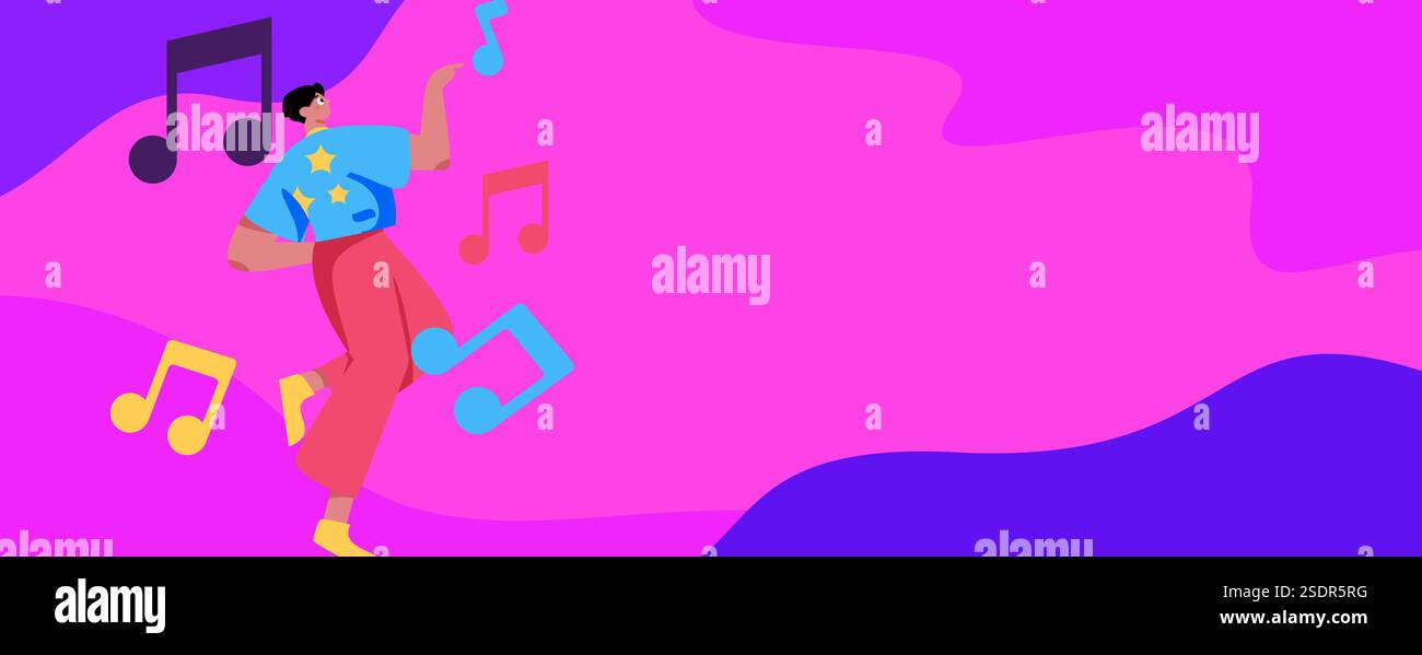 Music characters scene flat vector concept operation illustration Stock ...