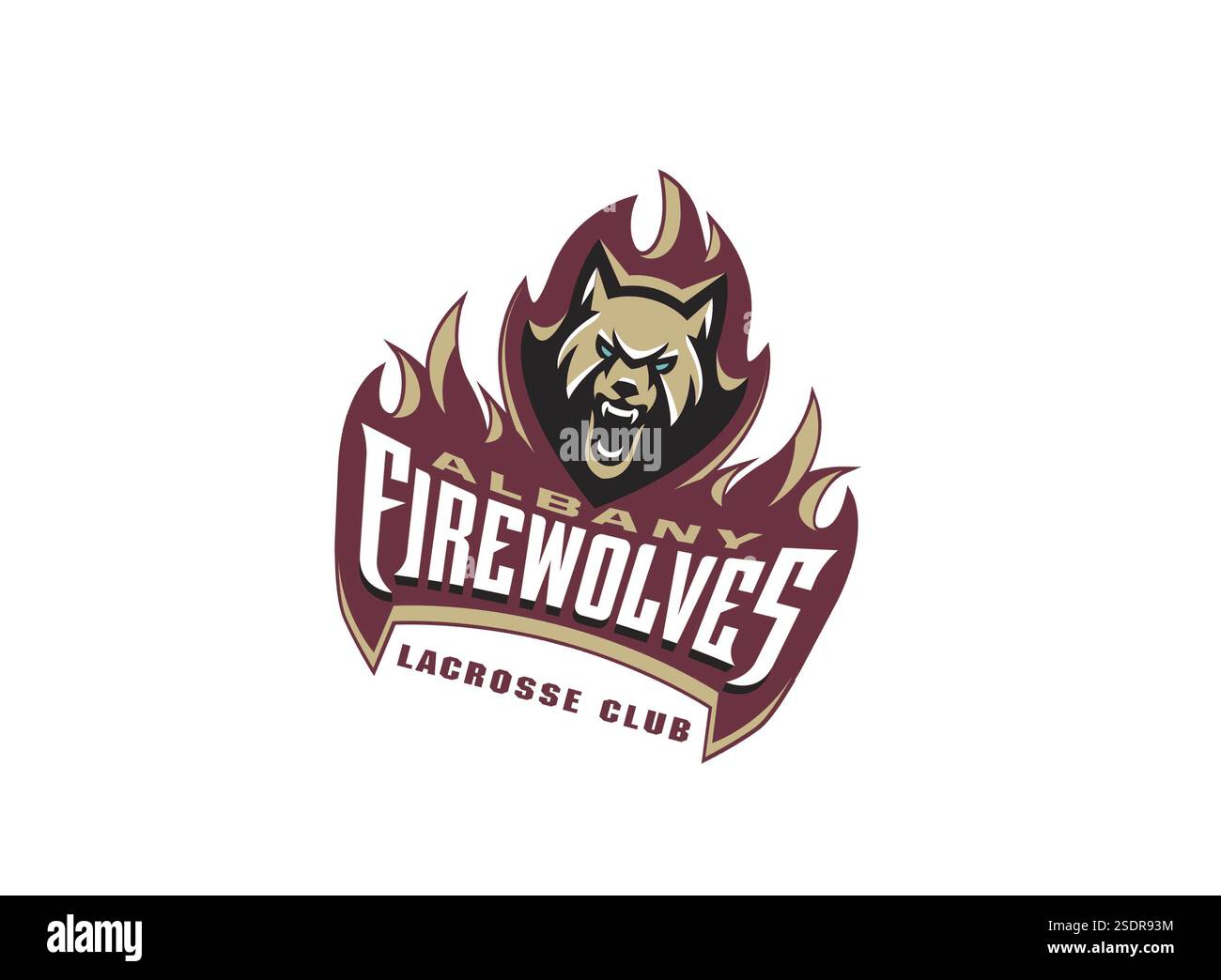 Rotated to right, Albany FireWolves Logo, Logo Stock Photo - Alamy