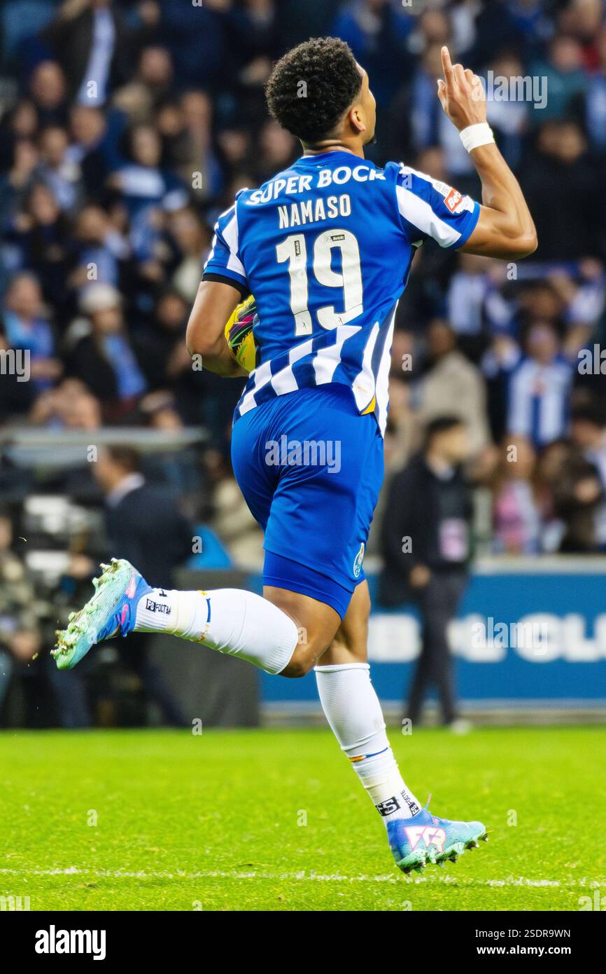 Porto, Portugal. 07th Feb, 2025. Danny Namaso of Porto celebrates his ...